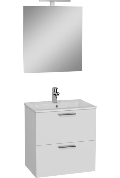 Vi̇tra Mi̇a 60 cm 2 Çekmeceli̇ Parlak Beyaz Banyo Dolabı Vi̇tra Mi̇a 60 cm 2 Çekmeceli̇ Parlak Beyaz Banyo Dolabı
