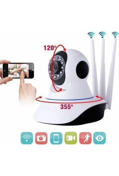 Mbois Kingboss Ip-26 Hareket Sensörlü 3 Antenli Kablosuz Bebek Telsizi ve Ip Güvenlik Kamerası Mbois Kingboss Ip-26 Hareket Sensörlü 3 Antenli Kablosuz Bebek Telsizi ve Ip Güvenlik Kamerası