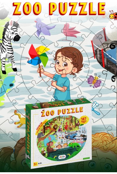 Oyunzu Hayvanat Bahçesi Zoo Puzzle 147 Parça Oval Oyunzu Hayvanat Bahçesi Zoo Puzzle 147 Parça Oval