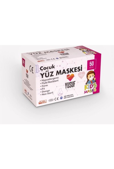 Yusuf Medical Omnipazar Yusuf Medical Pembe Pati Desenli Çocuk Maskesi 3 Katlı 50 Adet 96923 Yusuf Medical Omnipazar Yusuf Medical Pembe Pati Desenli Çocuk Maskesi 3 Katlı 50 Adet 96923