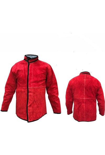 Poyder Astarlı Kırmızı Kaynakçı Ceketi Özel Üretim