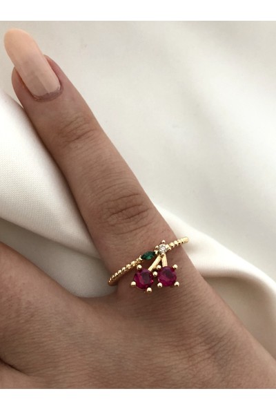 The Y Jewelry Kiraz Yüzük -Ayarlanabilir