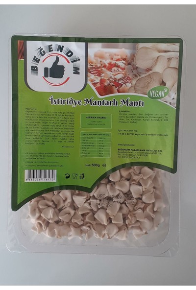 Beğendim Vegan Istiridye Mantarlı Mantı 500 gr