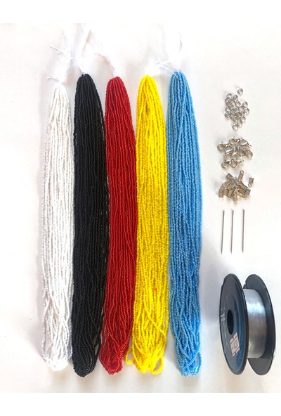 Bi Hızlı Kum Boncuk Set ( 5 Adet Kum Boncuk 2 mm 11/0 , Klips Seti, Misina ve Iğne ) Bi Hızlı Kum Boncuk Set ( 5 Adet Kum Boncuk 2 mm 11/0 , Klips Seti, Misina ve Iğne )