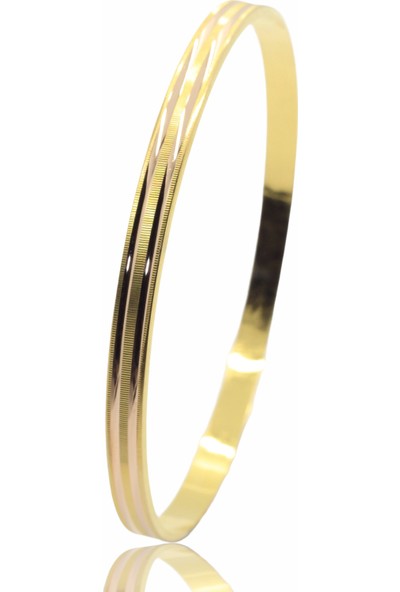 Cigold Taşsız Desenli Raylı Bilezik 14 Ayar Altın 4.46 gr 6473