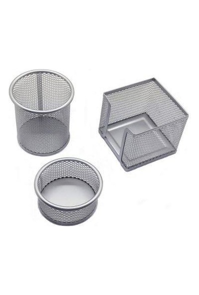 Mas Masaüstü Kalemlik 3'lü Set Silver 0505PERFORE
