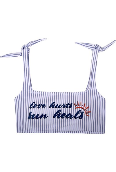 Suwen Kare Yaka Desenli Bralet