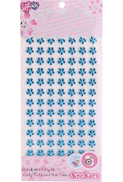 Çiçek Kristal Stıcker - 84 Adet Mavi Çiçek Kristal Stıcker - 84 Adet Mavi