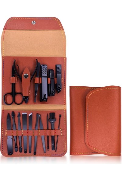 Mujgan Kahverengi Deri Çantalı 16 Parça Manikür Seti Mujgan Kahverengi Deri Çantalı 16 Parça Manikür Seti