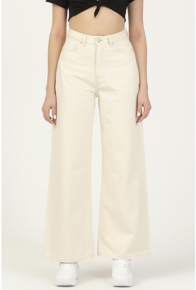 Its Basic Kadın Raw Renk Flare Kalıp Bol Paça Jean Its Basic Kadın Raw Renk Flare Kalıp Bol Paça Jean