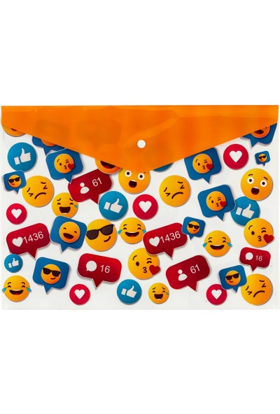 Bigpoint Çıtçıtlı Dosya A4 Emoji Desenli