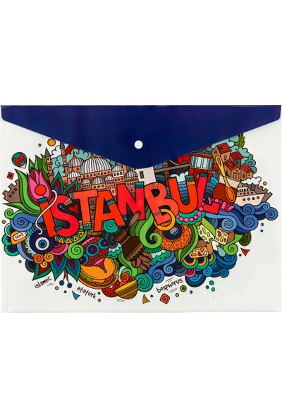 Bigpoint Çıtçıtlı Dosya A4 Istanbul Desenli