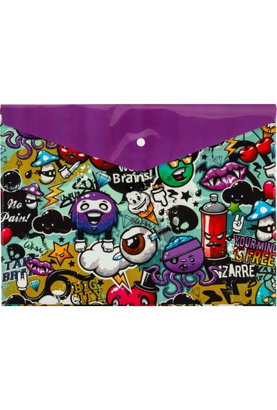 Bigpoint Çıtçıtlı Dosya A4 Grafiti Desenli