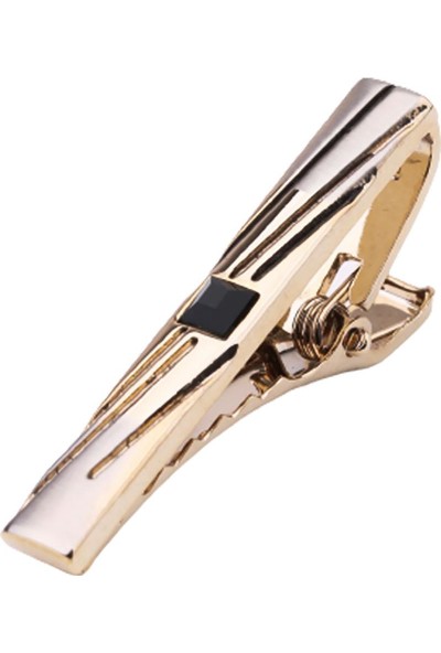 Kravatkolik Gold Renk Siyah Taşlı Çizgi Desen Kravat Iğnesi KIY501 Kravatkolik Gold Renk Siyah Taşlı Çizgi Desen Kravat Iğnesi KIY501