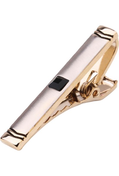 Kravatkolik Gold Renk Siyah Taşlı Mat Kravat Iğnesi KIY506 Kravatkolik Gold Renk Siyah Taşlı Mat Kravat Iğnesi KIY506