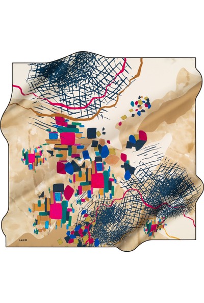 Aker 90X90 İpek Krep Saten