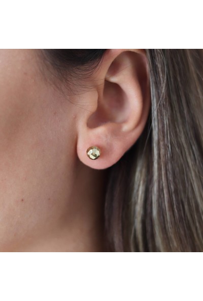 Değerli Kuyumculuk Desenli Top Küpe