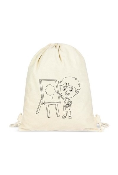 Çınar Bez Çanta Resim Yapan Çocuk Boyama Desenli Büzgülü Sırt Çantası + Keçeli Kalem 12'li Çınar Bez Çanta Resim Yapan Çocuk Boyama Desenli Büzgülü Sırt Çantası + Keçeli Kalem 12'li