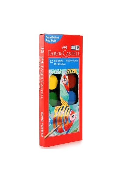 Faber Faber-Castell Sulu Boya Büyük Boy 12 Renk 5292 125012 Faber Faber-Castell Sulu Boya Büyük Boy 12 Renk 5292 125012