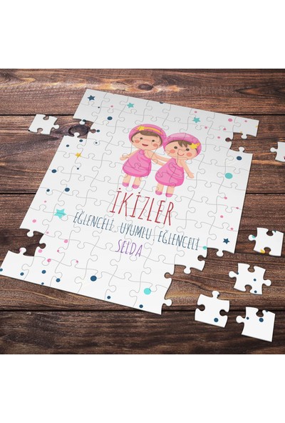 E-Hediyeci Kişiye Özel Ikizler Burcu Tasarımlı Puzzle E-Hediyeci Kişiye Özel Ikizler Burcu Tasarımlı Puzzle
