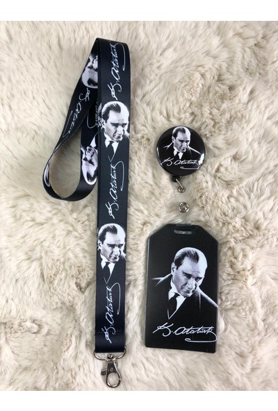 Hediyebum Atatürk Boyun Askısı Yoyo ve Kartlık Set