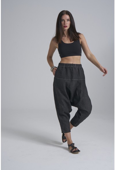 %100 Doğal Keten Kumaş Torba Cepli Kadın Şalvar, Yağ Yıkama (Dirty Oil) Beli Lastikli Pantolon %100 Doğal Keten Kumaş Torba Cepli Kadın Şalvar, Yağ Yıkama (Dirty Oil) Beli Lastikli Pantolon