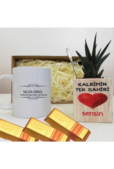 E-Hediyeci Kişiye Özel Isim ve Meslek Tasarımlı Çikolata, Kupa Bardak ve Küp Saksı -07