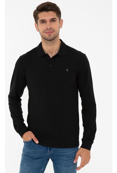 Pierre Cardin Siyah Slim Fit Sweatshirt 50247253-VR046 Pierre Cardin Siyah Slim Fit Sweatshirt 50247253-VR046