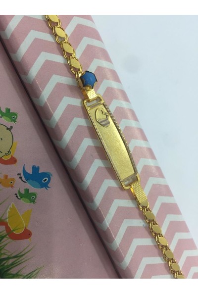 Çelikoğlu Kuyumculuk 8 Ayar Altın Kız Bebek Çocuk Künyesi Bilekliği 1,63 gr