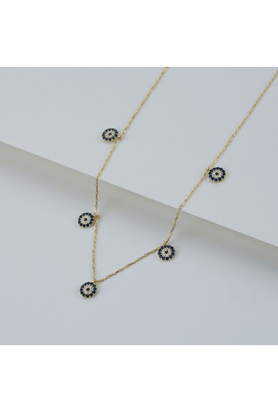 Gümüşistan 925 Ayar Gümüş Nazarlı Şans Kolye