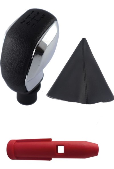 Otozet Cıtroen C2 - C3 - C4 - C5 Spor Vites Topuzu 5 İleri Manuel C2 Düz Tip Vites Topuzu + Körüğü