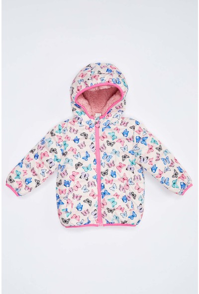 DeFacto Kız Bebek Kelebek Baskı Desenli İçi Kürklü Mont N8020A220AU DeFacto Kız Bebek Kelebek Baskı Desenli İçi Kürklü Mont N8020A220AU