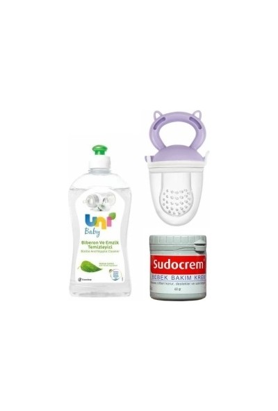Uni Baby Biberon ve Emzik Temizleyici 500 Ml+Hassas Ciltlere Özel Krem 60 Gr+Meyve Süzgeci Mor Uni Baby Biberon ve Emzik Temizleyici 500 Ml+Hassas Ciltlere Özel Krem 60 Gr+Meyve Süzgeci Mor