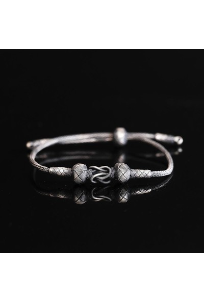 Zuk Collection Kazaziye Bileklik Saf Gümüş Trabzon Örme Bileklik