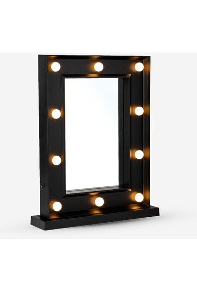 Naturalove Naturelove LED Işıklı Stand Makyaj Aynası Siyah