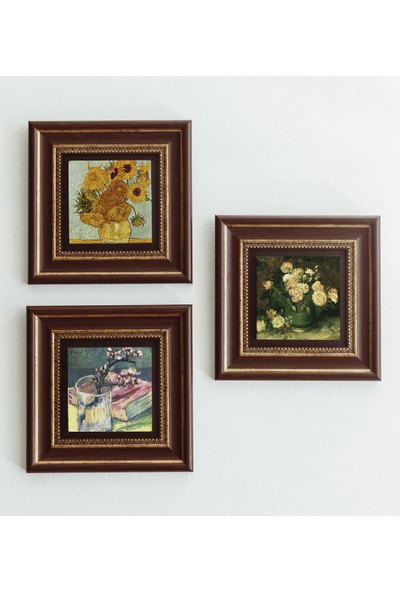 Endekoratif Van Gogh Doğal Taş Duvar Dekoru Çerçeveli Tablo Özel Baskılı