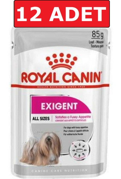 Royal Canin Exigent Seçici Yaş Köpek Maması 12 Adet x 85 gr Pouch Konserve Royal Canin Exigent Seçici Yaş Köpek Maması 12 Adet x 85 gr Pouch Konserve
