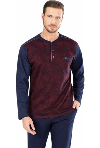 Pierre Cardin 5466 Uzun Kollu Jakarlı Erkek Pijama Takımı-Bordo Pierre Cardin 5466 Uzun Kollu Jakarlı Erkek Pijama Takımı-Bordo