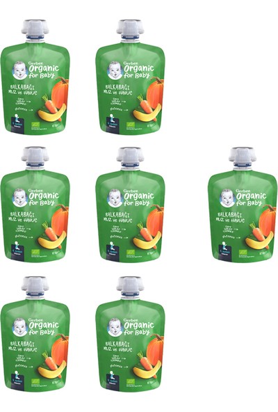Gerber Organik Balkabağı Muz ve Havuçlu Püresi 90 gr x 7 Adet Gerber Organik Balkabağı Muz ve Havuçlu Püresi 90 gr x 7 Adet