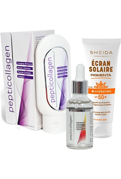 Pepticollagen Yüz Bakım Seti Antiaging Serum Krem Renkli Güneş Koruma Pepticollagen Yüz Bakım Seti Antiaging Serum Krem Renkli Güneş Koruma
