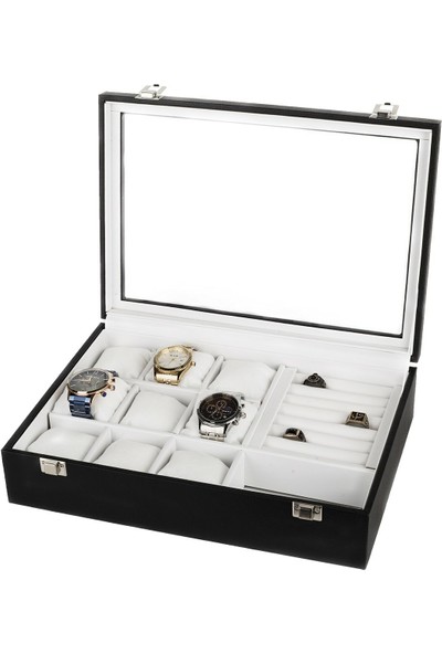 İmpala Saat, Yüzük, Kol Düğmesi, Gözlük Ahşap Kasa Üzeri Deri Kaplama Çok Amaçlı Takı Kutusu