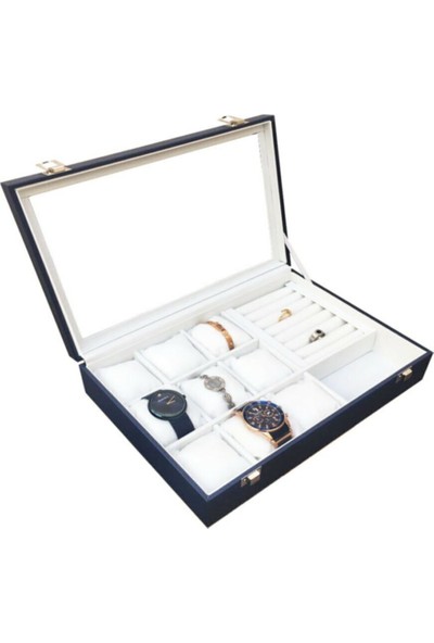 İmpala Saat, Yüzük, Kol Düğmesi, Gözlük Ahşap Kasa Üzeri Lazivert Deri Kaplama Çok Amaçlı Takı Kutusu İmpala Saat, Yüzük, Kol Düğmesi, Gözlük Ahşap Kasa Üzeri Lazivert Deri Kaplama Çok Amaçlı Takı Kutusu