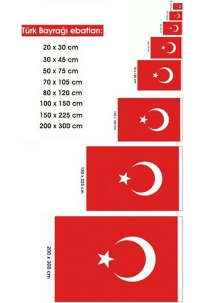 Karanfil Türk Bayrağı 20X30 cm Ebatında Kumaş Türk Bayrağı Al Bayrak 20X30 Bez Bayrak