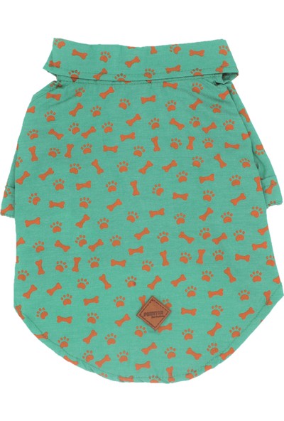 Pawstar Yeşil Pati-Kemik Kedi Köpek Gömleği Kedi Köpek Kıyafeti