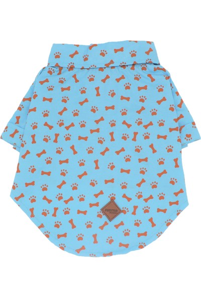 Pawstar Turkuaz Pati-Kemik Kedi Köpek Gömleği Kedi Köpek Kıyafeti