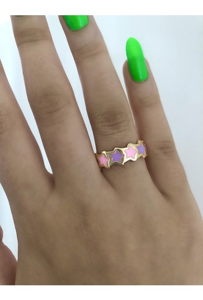 The Y Jewelry Mor Pembe Yüzük