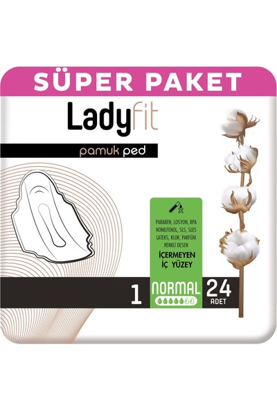 Ladyfit Pamuk Ped Süper Normal 24 Ped Ladyfit Pamuk Ped Süper Normal 24 Ped