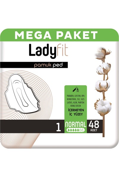 Ladyfit Pamuk Ped Mega Normal 48 Ped Ladyfit Pamuk Ped Mega Normal 48 Ped
