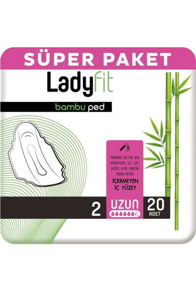 Ladyfit Bambu Ped Süper Uzun 20 Ped Ladyfit Bambu Ped Süper Uzun 20 Ped