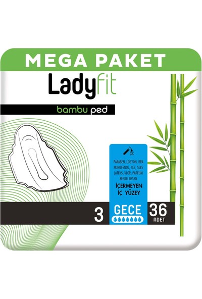 Ladyfit Bambu Ped Mega Gece 36 Ped Ladyfit Bambu Ped Mega Gece 36 Ped
